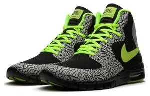 Nike Paul Rodriguez Hyperfuse Max P High Top Sneakers - Black/volt-metallic Silver