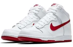 Nike Dunk High Top Sneakers - White/red