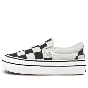 VANS Super Comfycush Slip-on Checkerboard Sneakers - Black And White