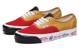 VANS Authentic Low Top Sneakers - Red/gold