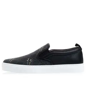 Gucci Gg Supreme Slip-on Sneakers With Tiger Motif - Black/multi-color