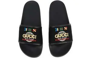 Gucci Worldwide Flag Slide - Black