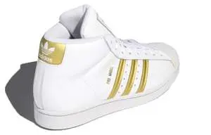 Adidas Originals Pro Model High Top Sneakers - White/gold