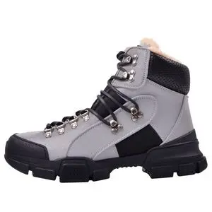 Gucci Flashtrek High-top Sneakers With Wool Detailing - Silver/silver/black
