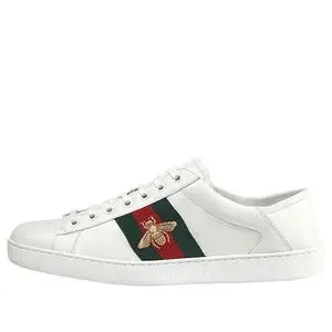 Gucci Ace Low Top Leather Sneakers - White