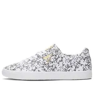 PUMA Clyde All Over Script Print Sneakers - White/black