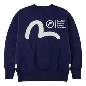 PALACE X Evisu Multi-city Seagull Logo Sweatshirt - Navy