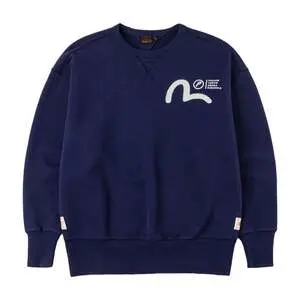 PALACE X Evisu Multi-city Seagull Logo Sweatshirt - Navy
