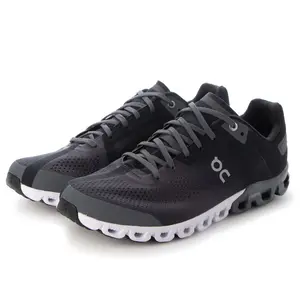 On Cloudflow Athletic Lace-up Sneakers - Black/grey