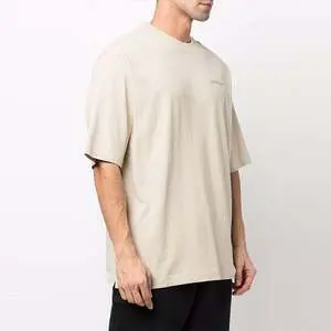 Off-White Ss22 Logo Round Neck Pullover Short Sleeve Loose Fit Khaki - Dark Sand