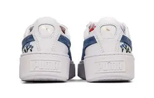 PUMA Platform Hyper Embroidered Floral Sneakers - White/blue/red