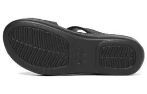 CROCS Boca Strappy Wedge Sandals - Black