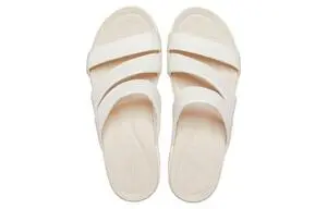CROCS Boca Strappy Wedge Sandals - White