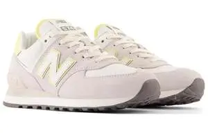 NEW BALANCE 574 Lace-up Sneakers - Cream/yellow