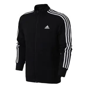 Adidas 3-stripes Knit Stand Collar Track Jacket - Black