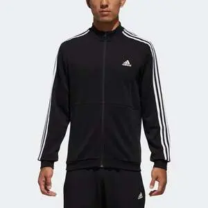 Adidas 3-stripes Knit Stand Collar Track Jacket - Black