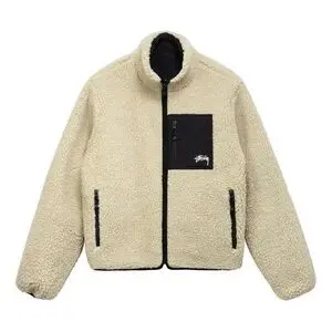 StÜssy Stussy 8 Ball Sherpa Reversible Jacket Beige