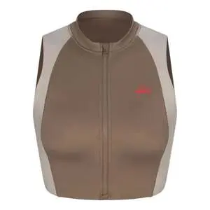 Nike X Skims Shine Front-zip Bra - Truffle/stone