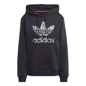 Adidas Zebra Animal Print Infill Hoodie - Black