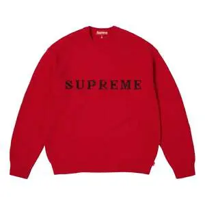 Supreme Contrast Logo Pullover Sweater - Red