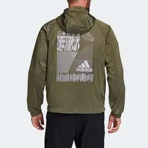 Adidas Half Zipper Hooded Pullover Sports Jacket