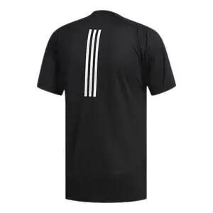 Adidas Sports Training 3-stripes Round Neck Short Sleeve Cloud White - Black