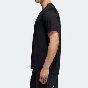 Adidas Sports Training 3-stripes Round Neck Short Sleeve Cloud White - Black