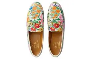 Gucci Leather Floral Print Loafers