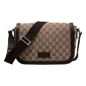 Gucci Monogram Shoulder Bag - Brown