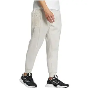 Adidas Solid Color Pattern Printing Bundle Feet Sports Pants Jade White