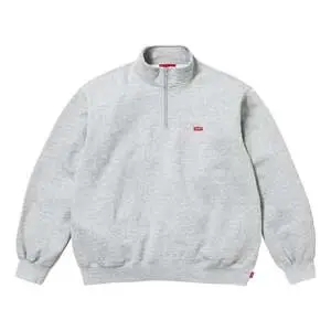 Supreme Small Box Half Zip Pullover - Heather Grey