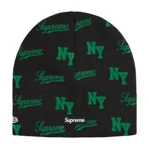 Supreme X New Era Ss26 Monogram Beanie - Black
