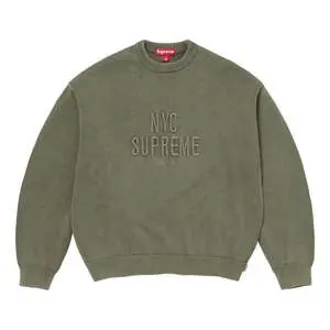 Supreme Overdyed Raised Sweater - Olive