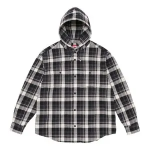 Supreme Ss26 Hooded Flannel Shirt - Black