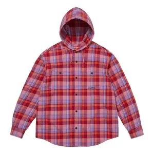 Supreme Ss26 Hooded Flannel Shirt - Pink