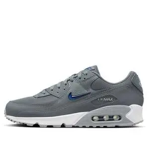 Nike Max 90 Jewel "grey Royal Blue" Athletic Sneakers - Grey/royal Blue