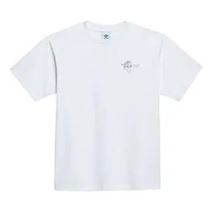 Adidas Originals Cartoon Pattern Printing Round Neck Short Sleeve White - Multi-color