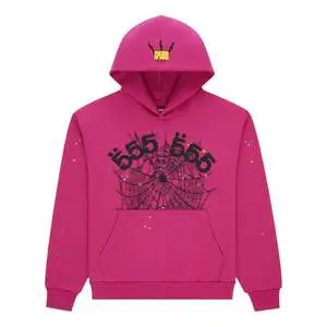 SP5DER Angel Number Hoodie - Pink