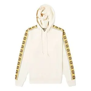 Gucci Side Sleeve Gg Logo Hoodie - Creamy