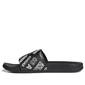 Adidas Adilette Comfort Slides With All-over Logo Detailing - Black