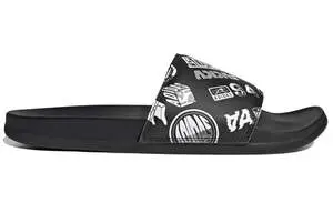 Adidas Adilette Comfort Slides With All-over Logo Detailing - Black