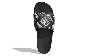 Adidas Adilette Comfort Slides With All-over Logo Detailing - Black