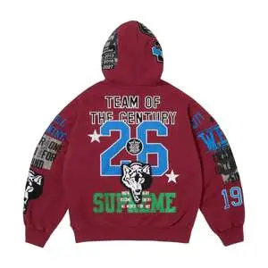 Supreme Ss26 Warriors Appliqué Zip Up Hooded Sweatshirt