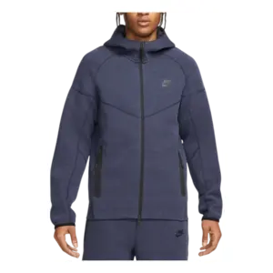 Nike Tech Fleece Windrunner Full-zip Hoodie 'obsidian Heather Black - Obsidian Heather/black