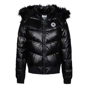 CONVERSE Down Puffer Jacket With Fur Trim