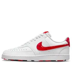 Nike Court Vision Low Swoosh Print Sneakers - White/red
