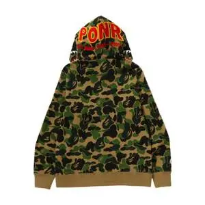 A BATHING APE 2nd Shark Full Zip Hoodie - Green