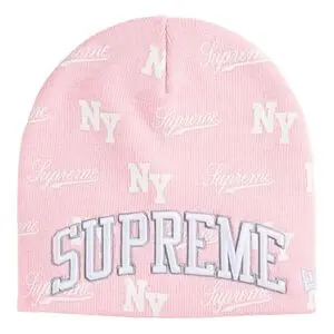 Supreme X New Era Ss26 Monogram Beanie - Pink