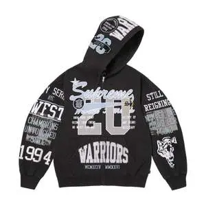 Supreme Warriors Appliqué Zip Up Hooded Sweatshirt