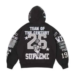 Supreme Warriors Appliqué Zip Up Hooded Sweatshirt